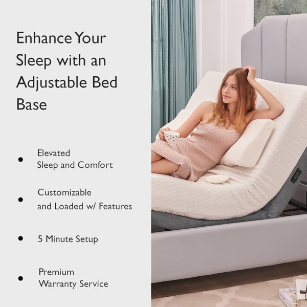 Red Barrel Studio® Massaging Zero Gravity Adjustable Bed with Wireless ...
